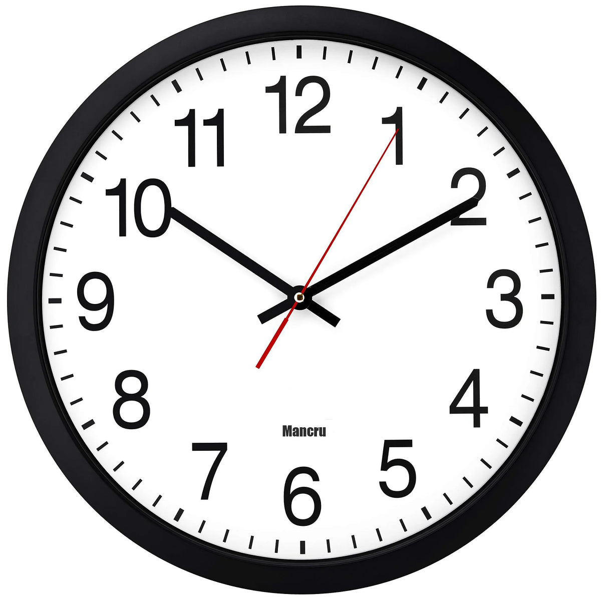 YARBAR Black Wall Clock Silent Non Ticking 10 Inch Quality Quartz Batt ...